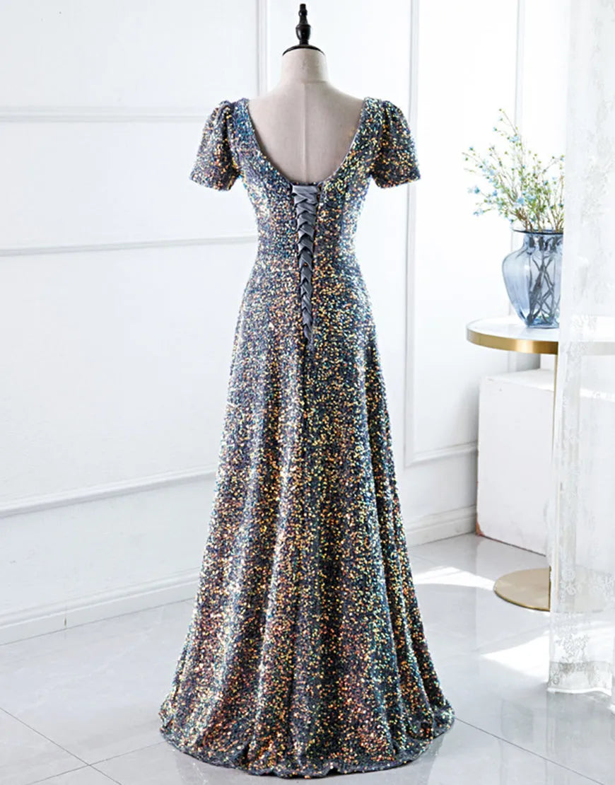 A-Line Square Long Evening Dress – BL Dress