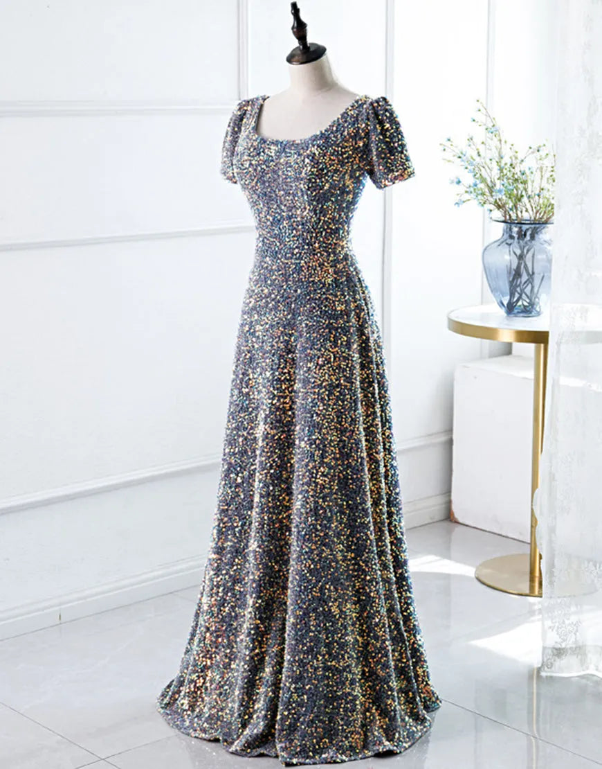 A-Line Square Long Evening Dress – BL Dress