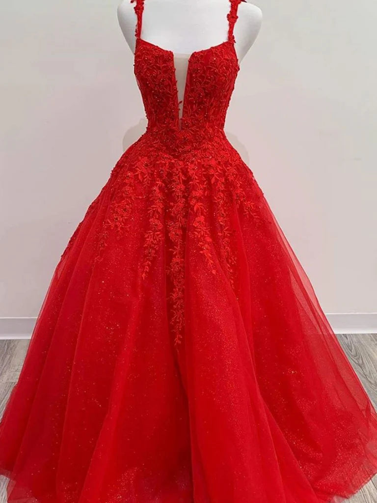 Tulle Lace Long Prom Dresses Long Formal Evening Dresses – BL Dress