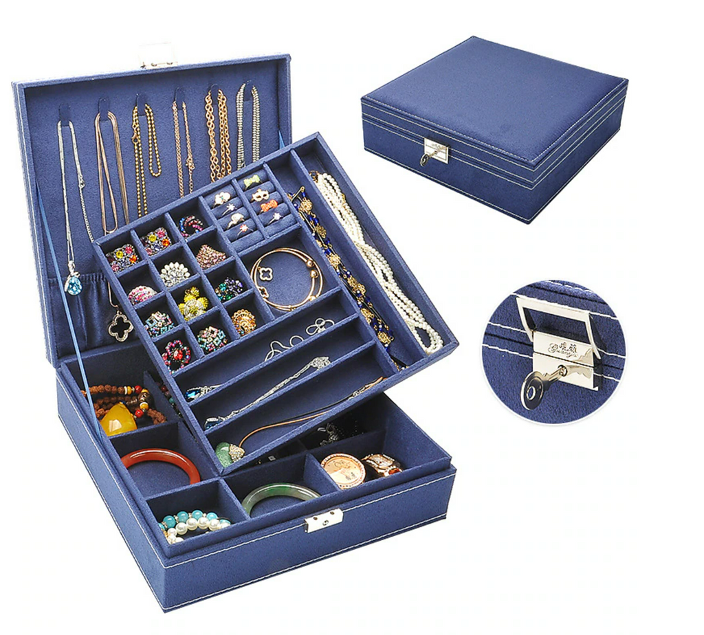 One Box Of 12 Double Layered Square Jewelry Storage Boxes With Velvet ...