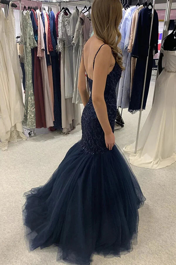 Mermaid Sweetheart Long Prom Dresses with Lace Evening Dresses – BL Dress
