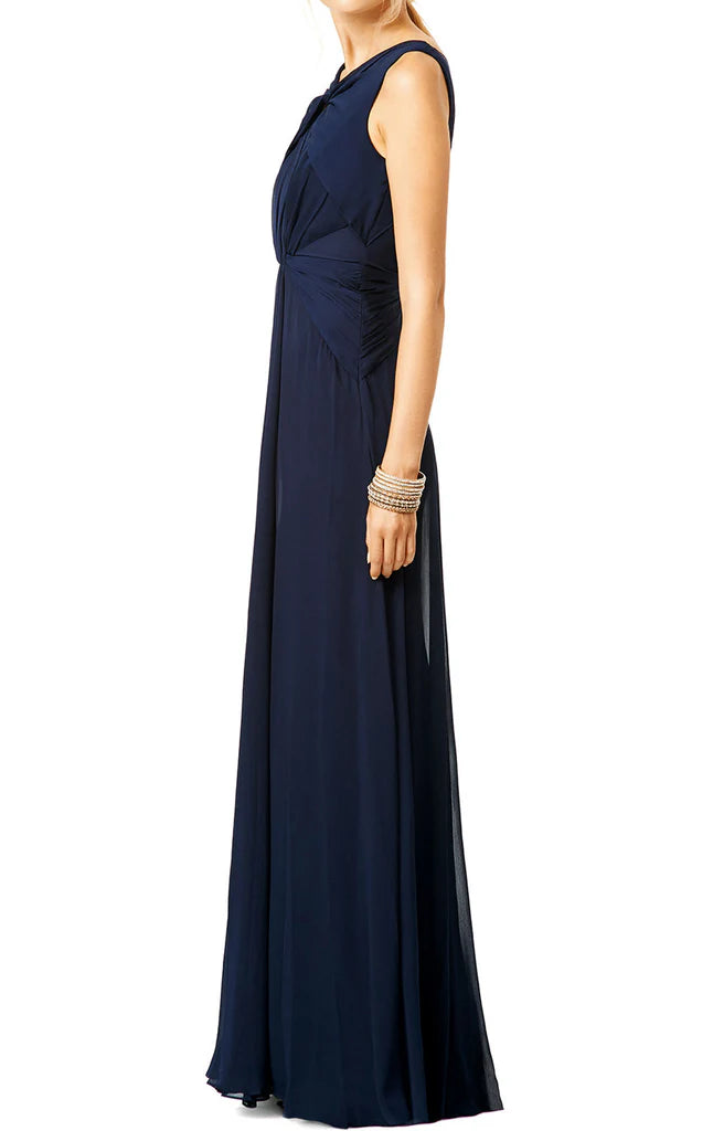 Straps Neck Chiffon Formal Gown Simple Prom Dress with Open Back – BL Dress