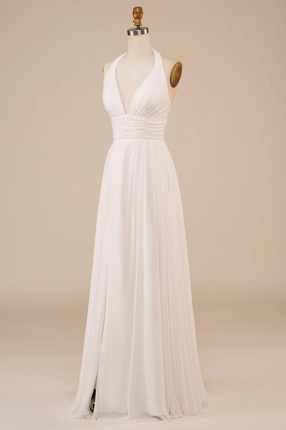 A-Line Sweep Train Wedding Dress with Slit – BL Dress