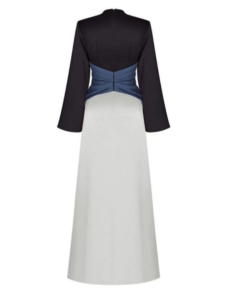 A Line Evening Gown Elegant Dress Formal Floor Length Long Sleeve V Ne
