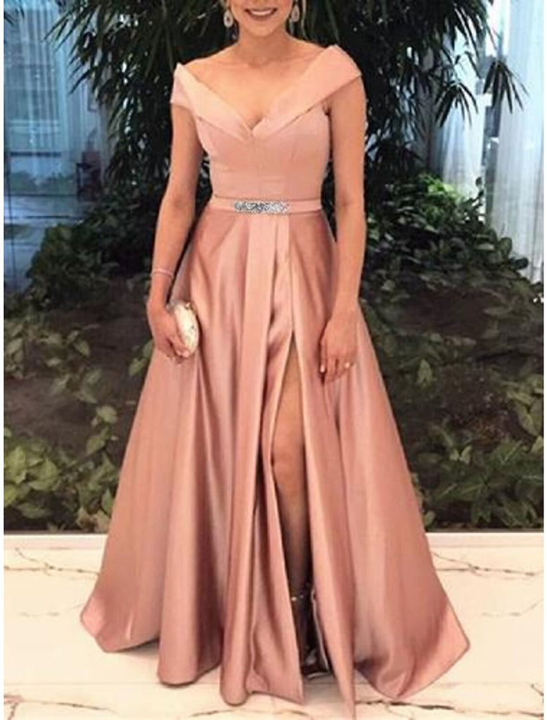 A-Line Elegant Prom Formal Evening Valentine's Day Dress Off Shoulder ...
